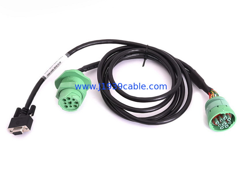 Deutsch 9 Pin J1939 Female to HD15 Pin Female and Amphenol Threaded ...