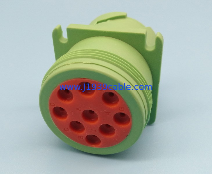 Green J1939 9 Pin Connector Type 2 Male Plug Deutsch HD10-9-1939P-P080