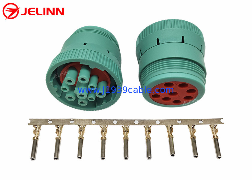 Green Type 2 Deutsch 9 Pin J1939 Female Connector with 9 PCS of Terminals