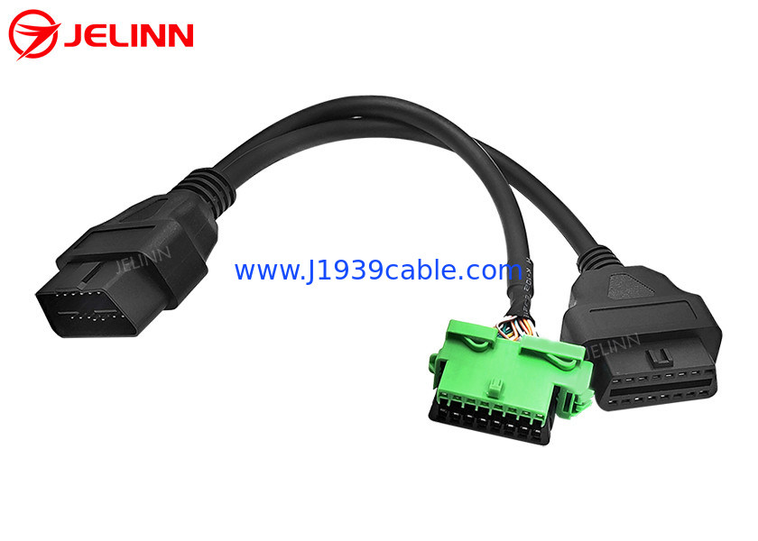 OBD2 OBD-II Male to Peugeot and Citroen OBD2 Female and OBD2 Female Y Cable