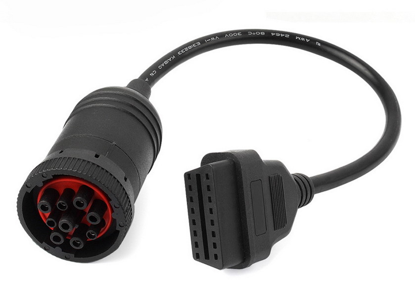 J1939 Deutsch 9-Pin Female to J1962 OBD2 OBD II Female CAN Bus Cable