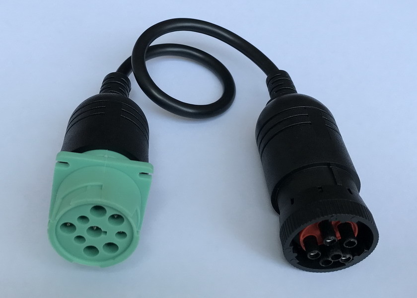 Green J1939 Deutsch 9-Pin Male to 6-Pin J1708 Female CAN Bus Cable