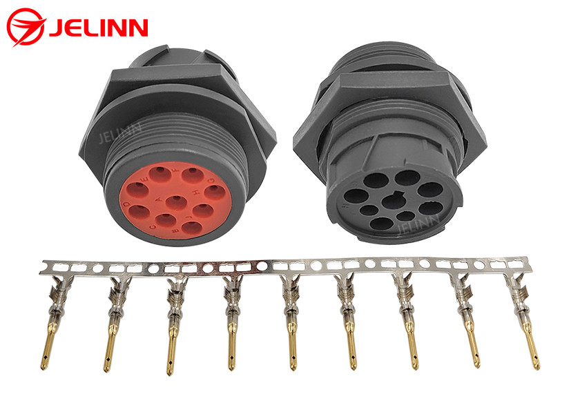 Threaded Type 1 Deutsch 9 Pin J1939 Male Plug Connector with 9 Pins